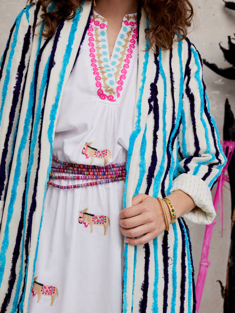 Campanula Coat Stripes Blue - Nimo with Love | Resort 2024 – Nimo With Love